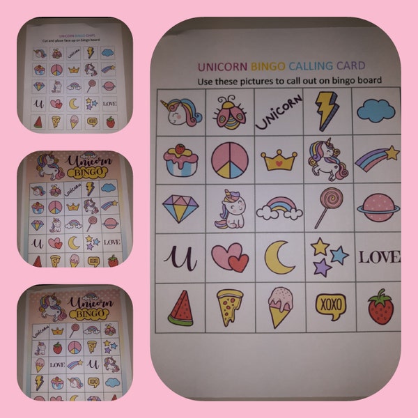 Unicorn Bingo, Unicorn Birthday Games, Unicorn Bingo Printable, Unicorn ...