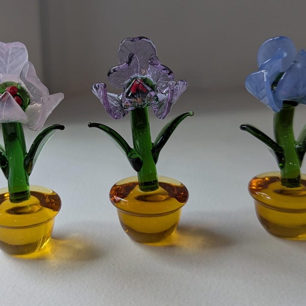 Glass Flower Glass Plants, Fused Glass Stained Glass Flower , Glass ...