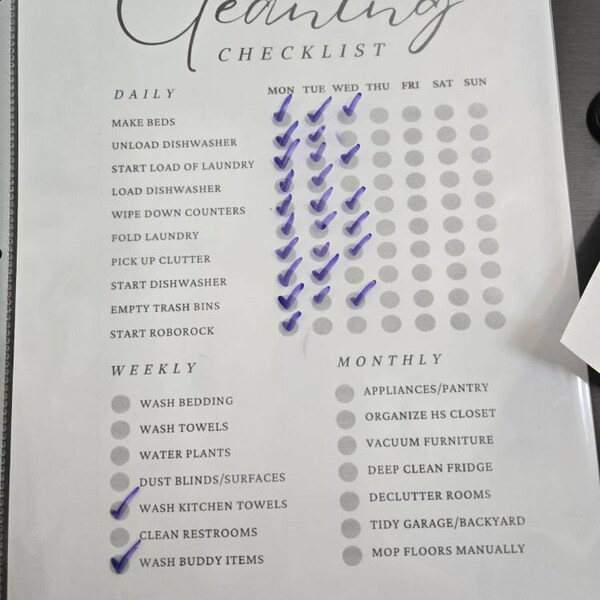 Editable Cleaning Schedule Printable Productivity Planner Task Tracker ...