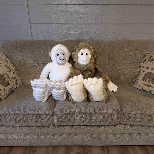 Bigfoot Freddie PDF Sewing Pattern Stuffed Animal 31" Yeti Abominable ...