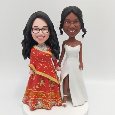 Handmade Custom Marry to Me Kiss Wedding Bobble Head Handmade Polymer ...