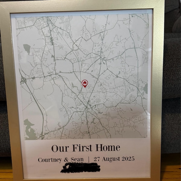 Our First Home Map Personalized Housewarming Gift | First Home Gift for ...
