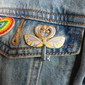 Purple Key Enamel Pin, Cute Enamel Pin, Pin Badge, Stocking Stuffer ...