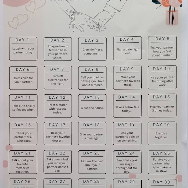 30 Day Digital Detox Challenge Printable Digital Away Challenge Page ...