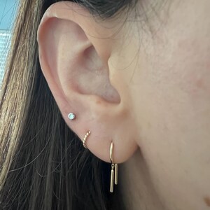 14K Solid White Gold Teardrop Gem Dermal Anchor Head Top Stud ...