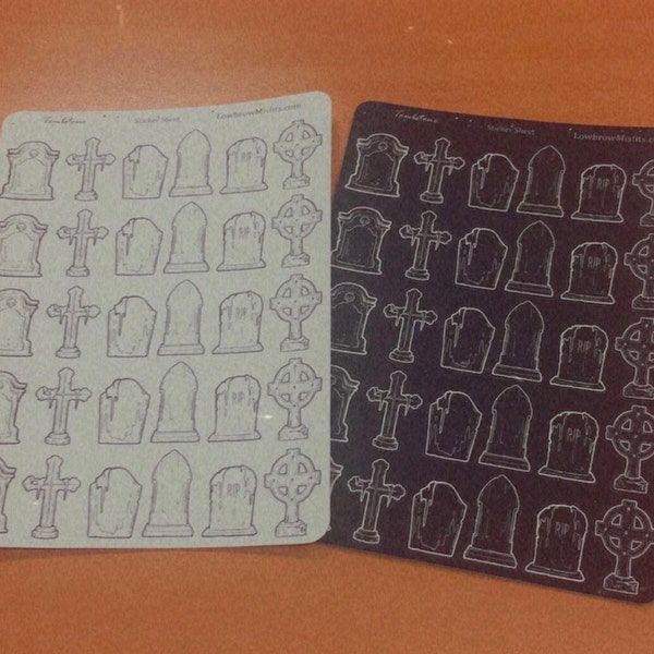 Tombstone Gothic Planner STICKER Set - Etsy
