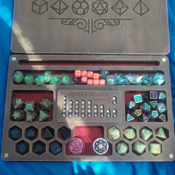Personalized Dice Box With Magnetic Spell Slot Tracker: Dnd Dice ...