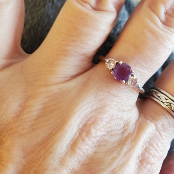 Mia Vintage Ruby and Diamond Cluster Ring, Vintage Ring, Heirloom Ring, Vintage Ruby Ring ...