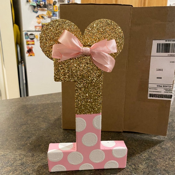 Minnie Mouse Inspired Photo Prop, Age Photo Prop, Paper Mache Number ...
