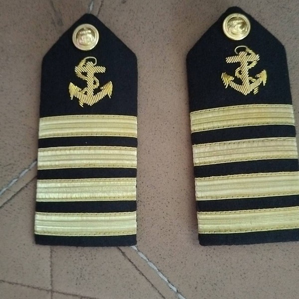 Military Navy Captain Shoulder Epaulettes: Handcrafted Rank Insignia - Etsy