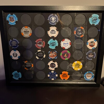 Custom Casino Poker Chip Display Frame Insert for 42 Chips Fits Casino ...