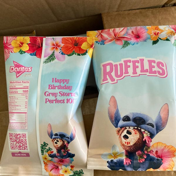 Lilo and Stitch Chip Bags - Stitch Birthday Party Favors for Kids ...
