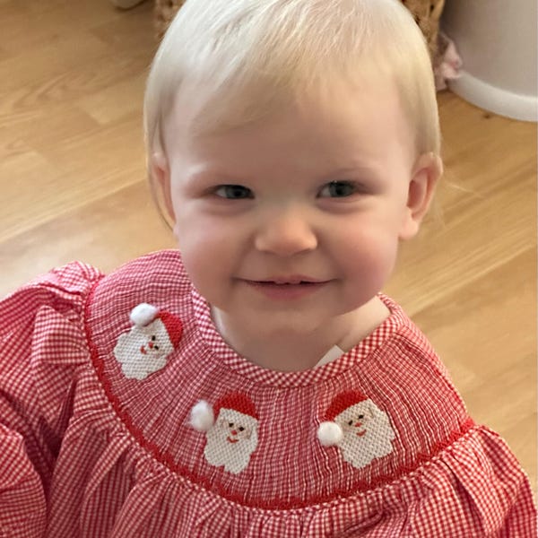 Elsie Evergreen Wreath Smocked Bubble Christmas Smocked Outfit for ...