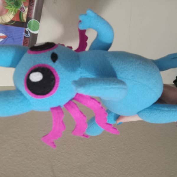 Rivulet Plushie, Blue Slugcat Plush, Handmade Stuffed Animal, 11.8 In ...