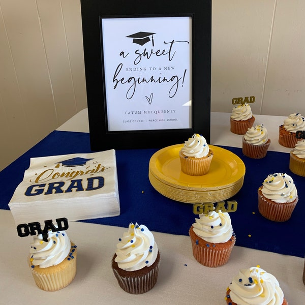 Graduation Treat Table Sign, Printable Graduation Dessert Table Sign ...
