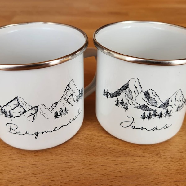 Wandern Geschenk Lunchbox & Campingbesteck Bergmotiv Personalisierte ...
