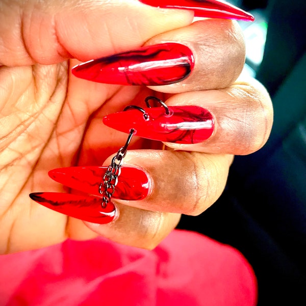 Long Pointy Creature Claws, Dirty-looking Reusable Press-on Nails ...