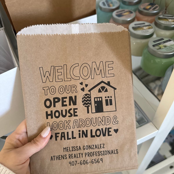 Customizable | Welcome to Our Open House Bakery Bags | Real Estate ...
