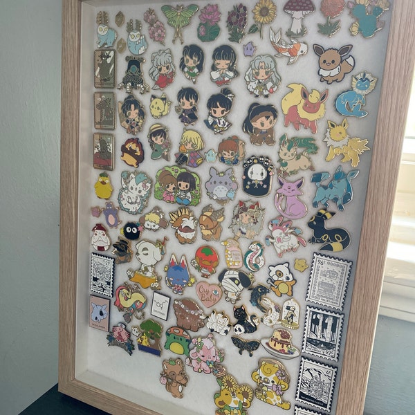 Large Acrylic Enamel Pin Display Frame – Dustproof Wall Case for Pin ...