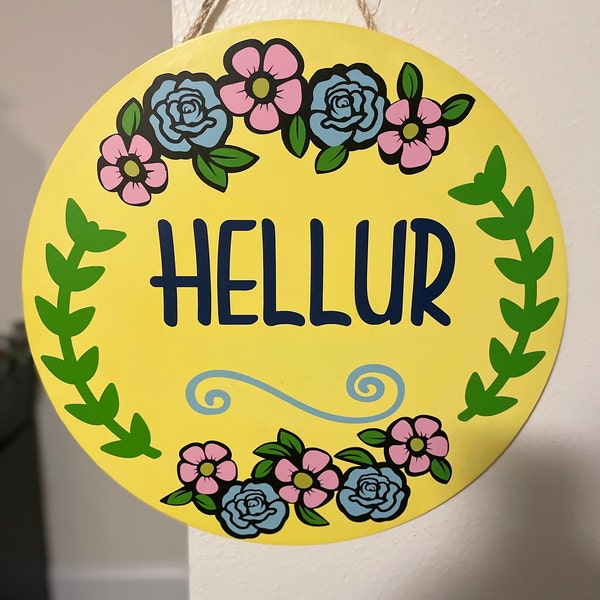 Hellur Door Hanger Sign - Digital Download - Etsy