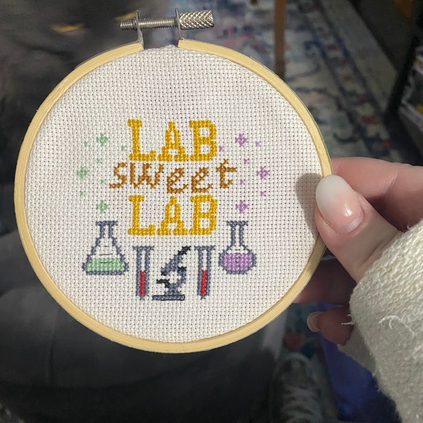 Lab Sweet Lab Science Lab Cross Stitch Pattern - Perfect for Science ...