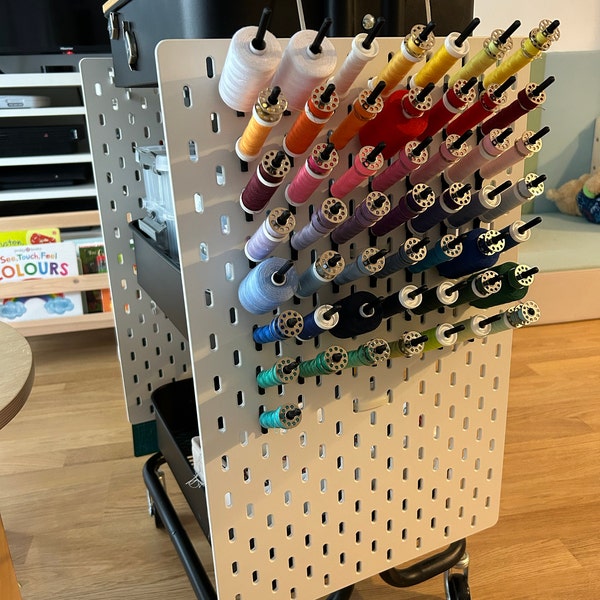 5x IKEA SKADIS Pegboard Thread Spool Holder Variations, Thread Holder ...
