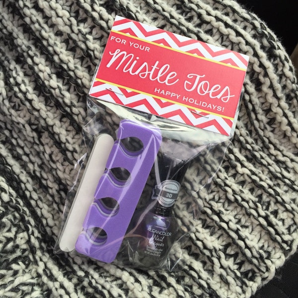 Printable Mistle Toes NON CUSTOM Treat Bag Topper // Holiday Co-worker ...
