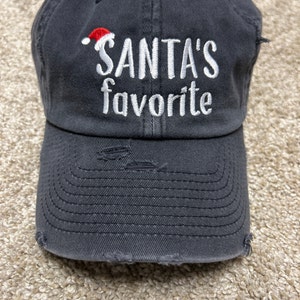 Team Santa Hat Distressed Baseball Cap OR Ponytail Hat - Etsy