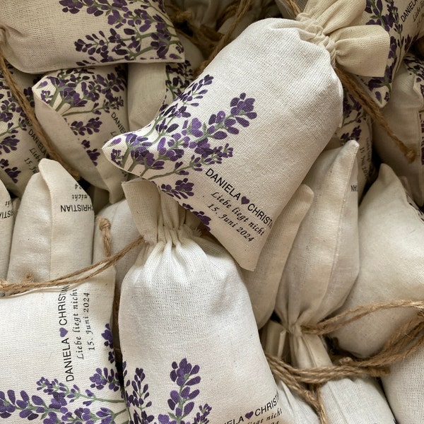 Personalized Lavender Sachet Favor | Custom Name Wedding, Engagement ...