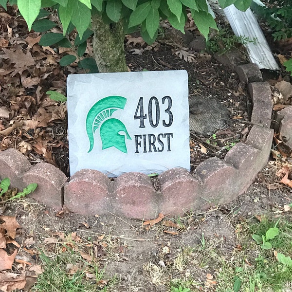 Engraved Address Stone With College Logo - Etsy