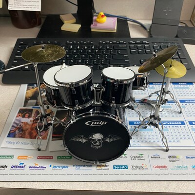 Miniature Drum Kit Rock Star Signature Musical Instruments Display Mini ...