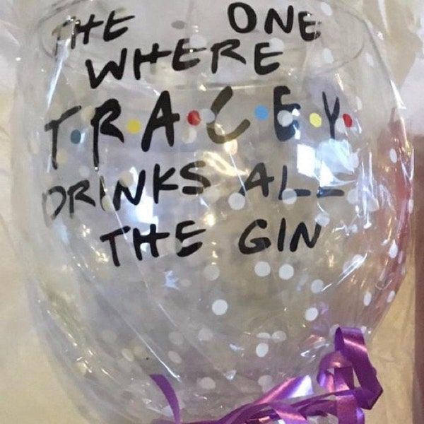 Friends Gift, Gin Glass, Personalised Gin Glass, Sister Gift, Gift for ...
