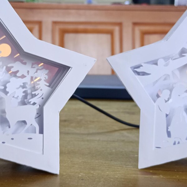 Christmas Star Lantern Shadow Box SVG – Paper Cut Lightbox Ornaments ...