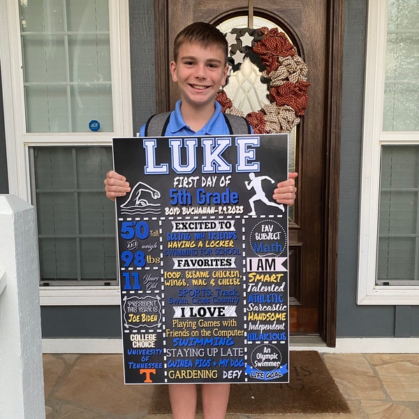 Boys First Day of High School Sign, High School First Day of School ...