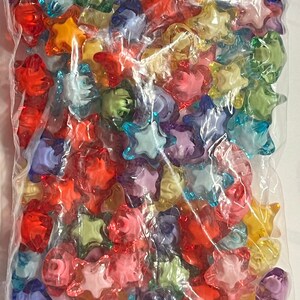 100 PACK 20mm Transparent Star Acrylic Beads, 20x18mm, Mixed Color ...