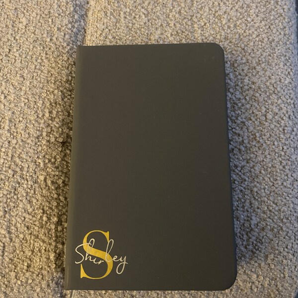 Soft Touch Hardback Personalised A6 A5 A4 Monogram Notebook, Black ...