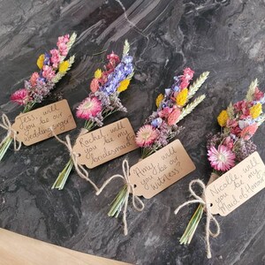Dried Flower Mini Posy, Miniature Bouquet, Pink and Lavender. Perfect ...