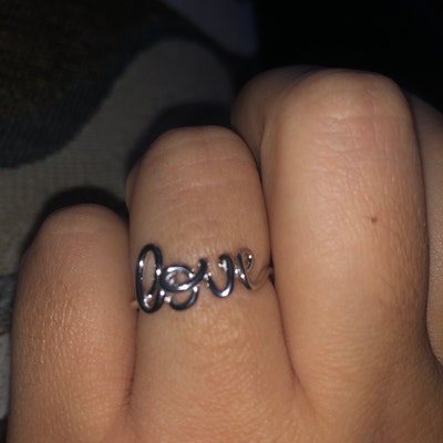 Silver Script Love Ring Love Ring Womens Silver Ring Promise Ring ...