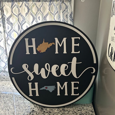 Home Sweet Home Double State Wood Sign Two State Home Sign New Home ...
