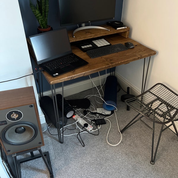 Rustic Desk for Home Office Desk Hairpin Legs Steel Legs Reclaimed Desk ...
