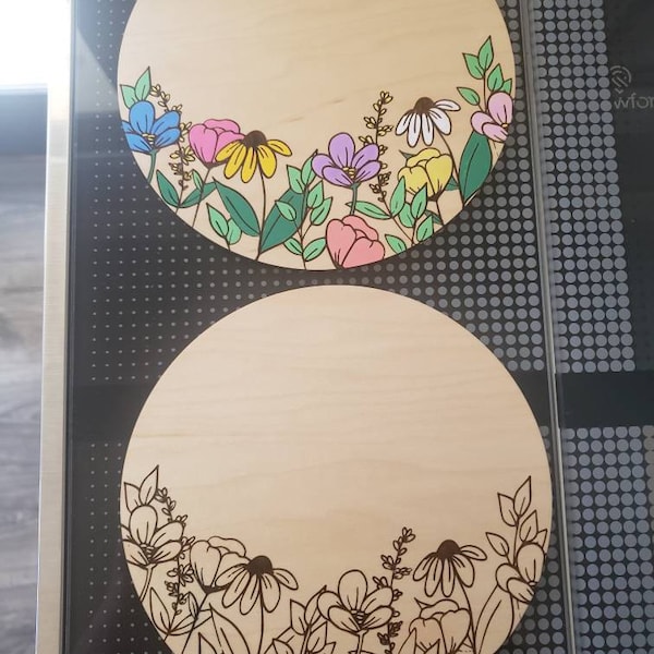 SVG Engraved Sunflower Floral Laser Cut File, Flower Digital Download ...