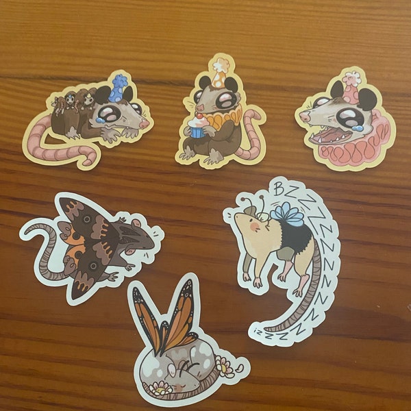 Sad Party Opossum Waterproof Sticker Set! - Etsy