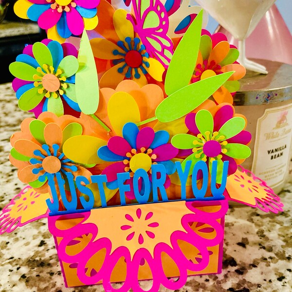 Sunshine Bouquet Card in A Box 3D SVG - Etsy