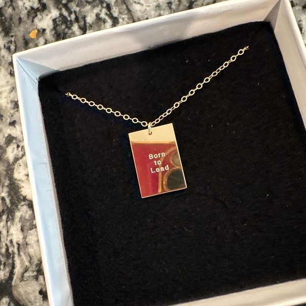 Personalized Rectangle Necklace, Personalized Rectangle Pendant, 14kt ...