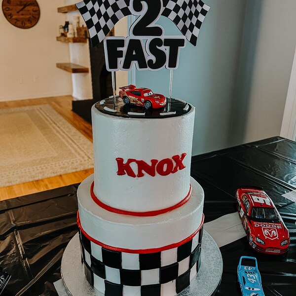 Two Fast Birthday Cake Topper, Two Fast Birthday, Two Fast Party Decor ...