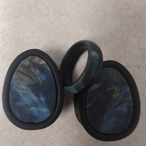 Pentagram Black Ear Plugs With Engraving, Black Star Ear Gauges 20mm 13 ...