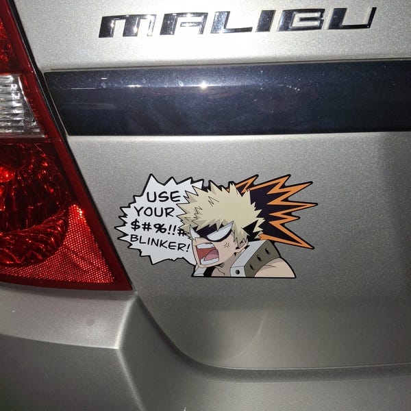 MHA, "use Your F'N Blinker!" Car Peeker Sticker - Etsy