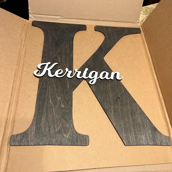 Custom Wooden Wall Name Sign Wood Big Letters Modern Nursery Bedroom ...