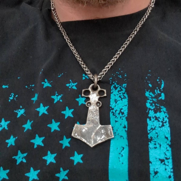 Hand-forged Steel Viking MJOLNIR Thor's Hammer Pendant --- Norse ...