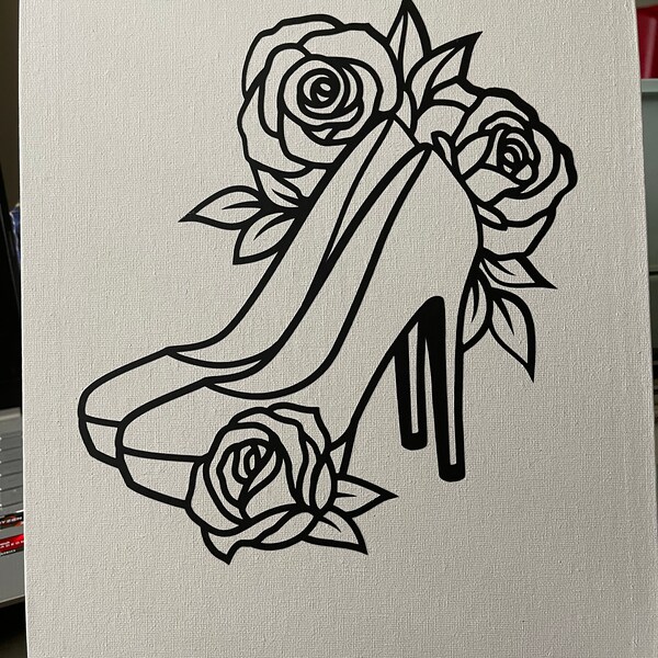 High HEEL SHOES SVG, Heeled Shoes Decorated With Flowers, Women Shoes ...